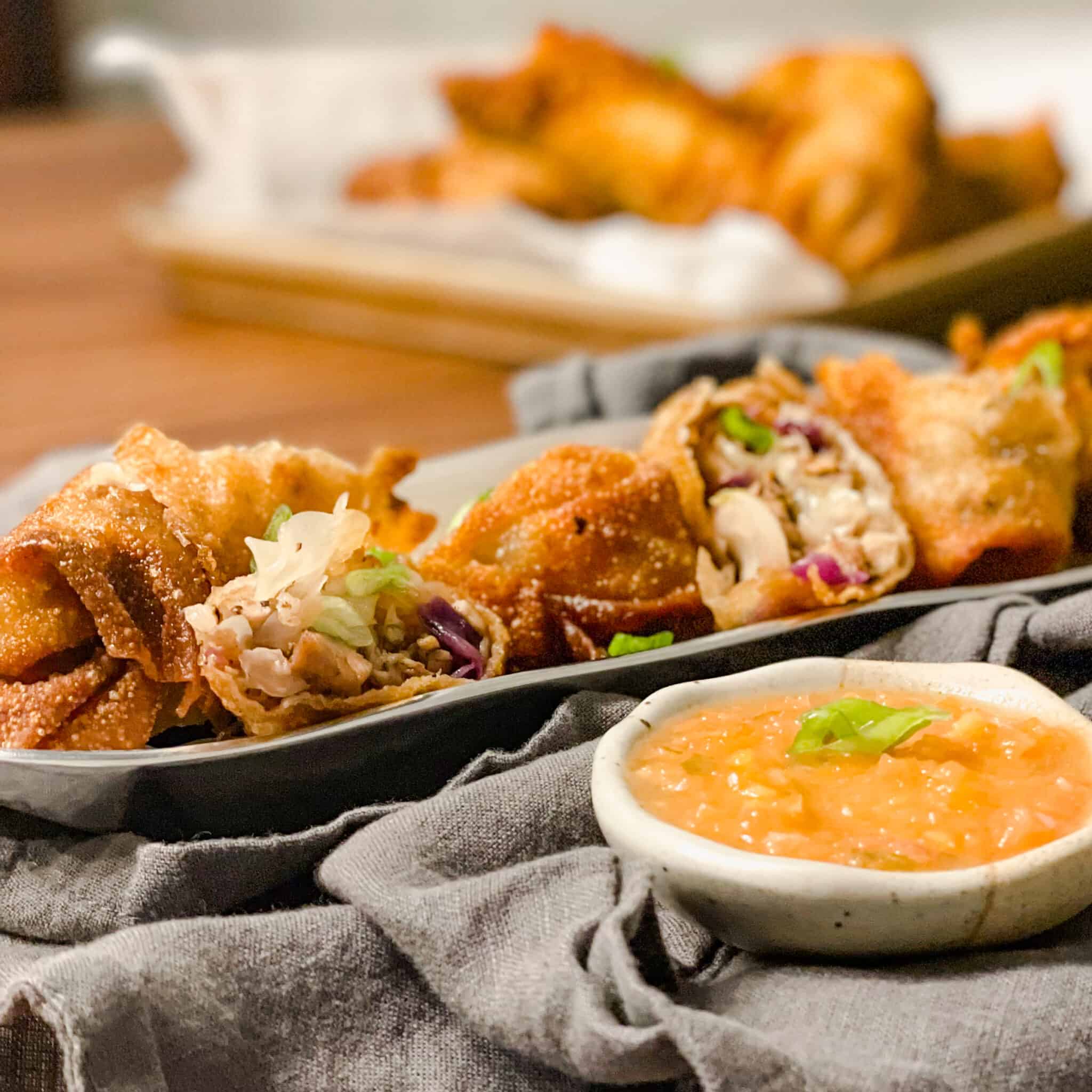 Easy Jerk Chicken Egg Rolls - (Using Leftover Jerk Chicken)