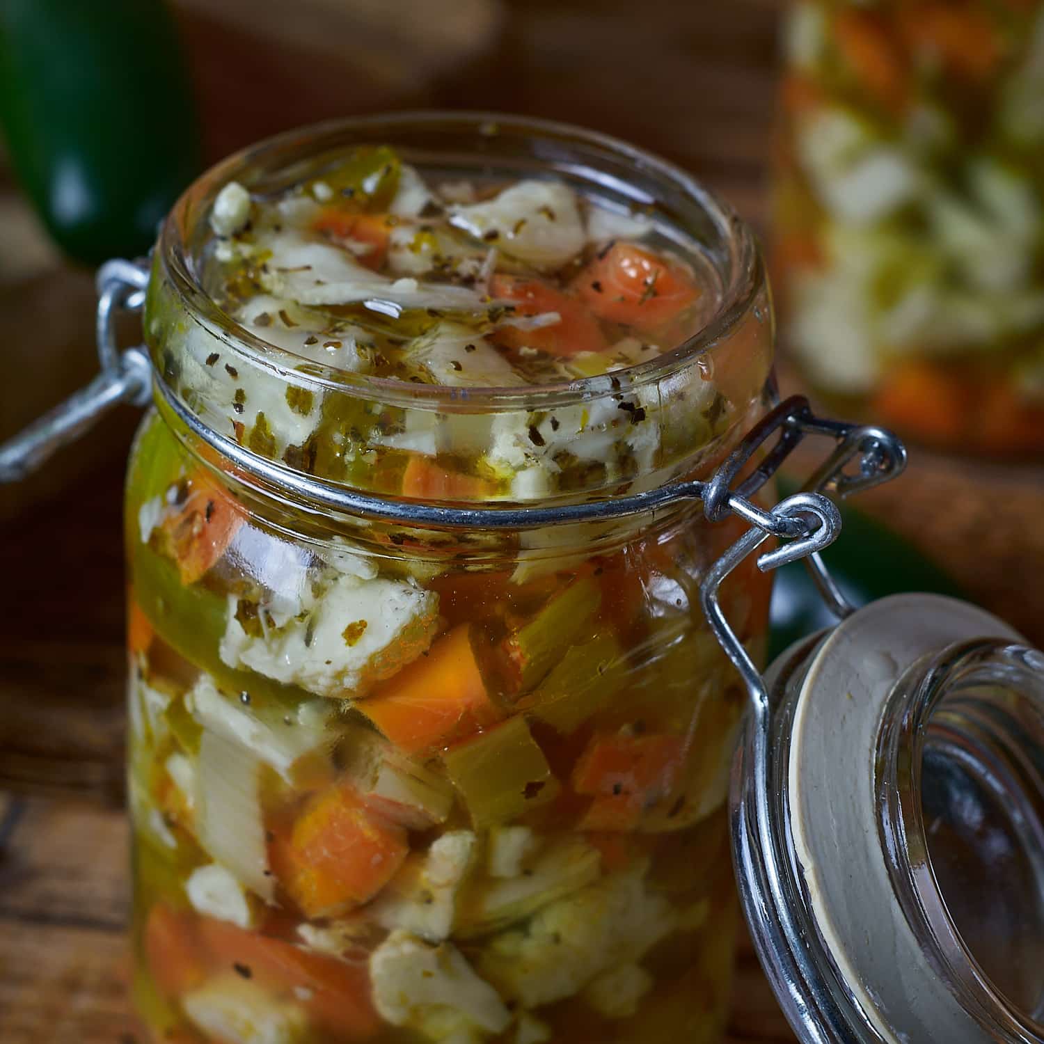 Homemade Chicago Giardiniera Recipe - Spicy Condiment - Gimme From Scratch