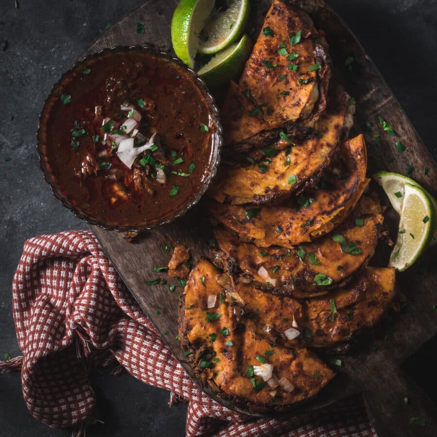 Beef Birria Tacos With Consomé - Quesatacos Recipe - Video - Gimme From ...