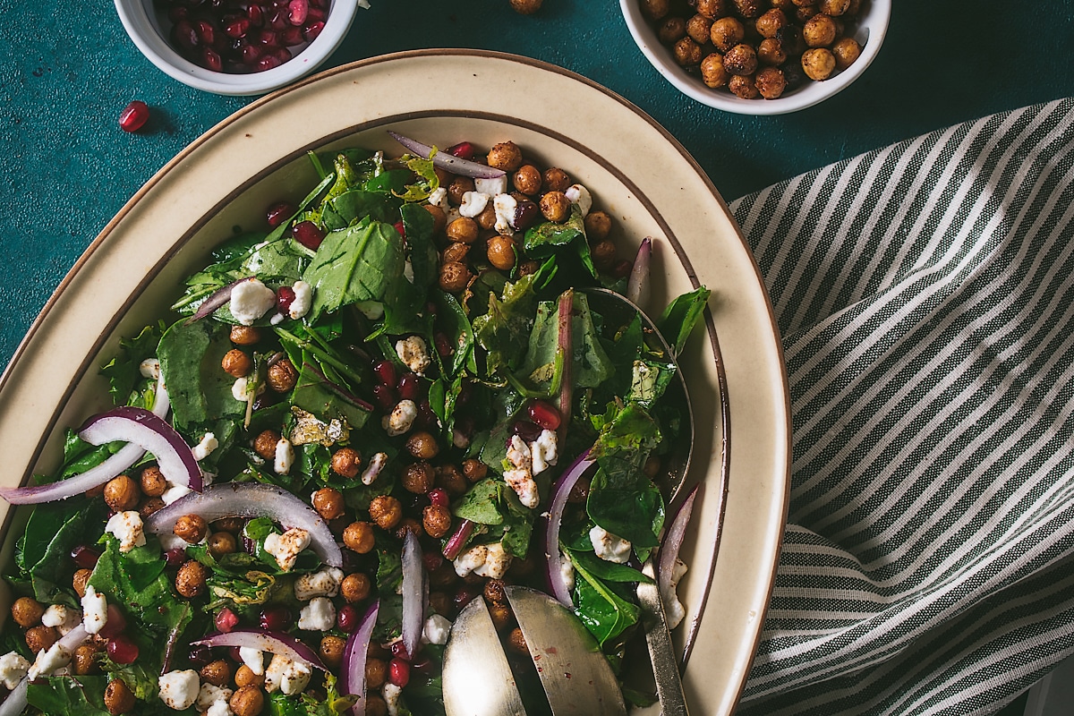 Chickpea Pomegranate Goat Cheese Salad w/Pomegranate Vinaigrette ...