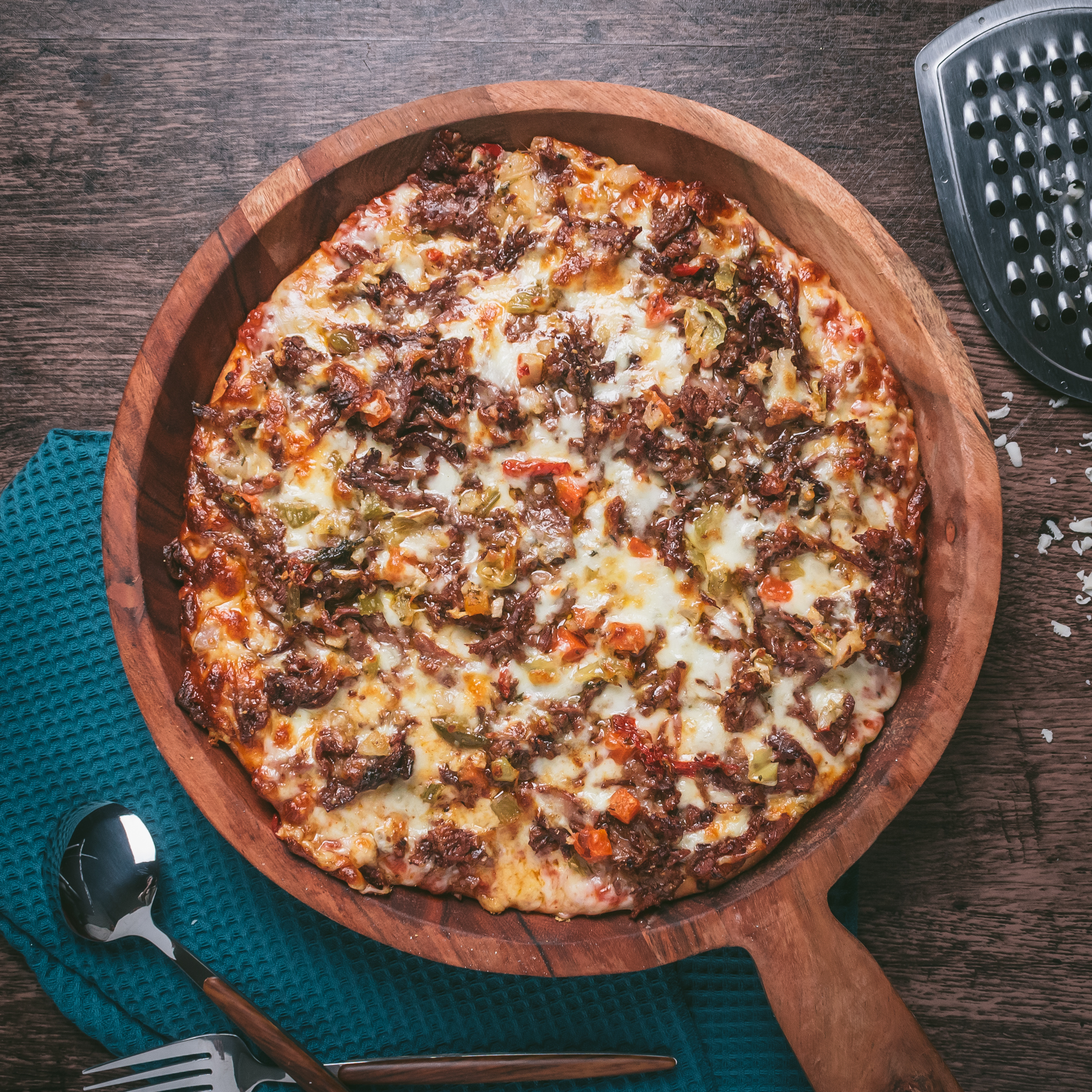 Thin Crust Italian Beef Pizza - Chicago Tavern Style - Gimme From Scratch