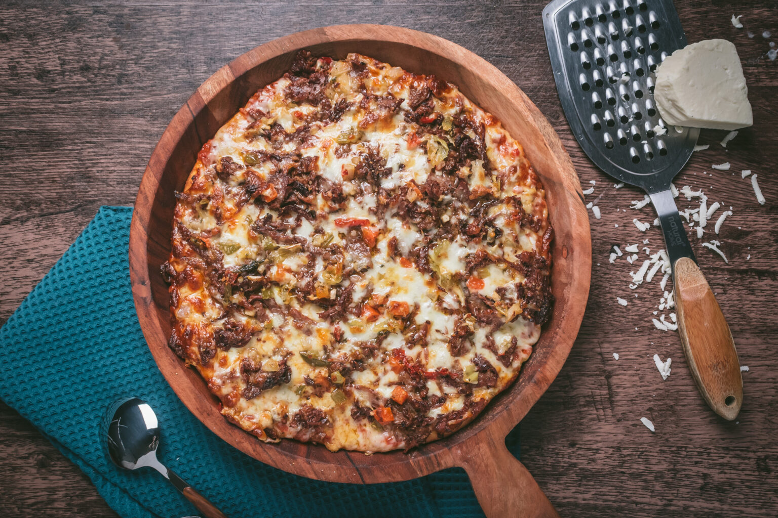 Thin Crust Italian Beef Pizza - Chicago Tavern Style - Gimme From Scratch