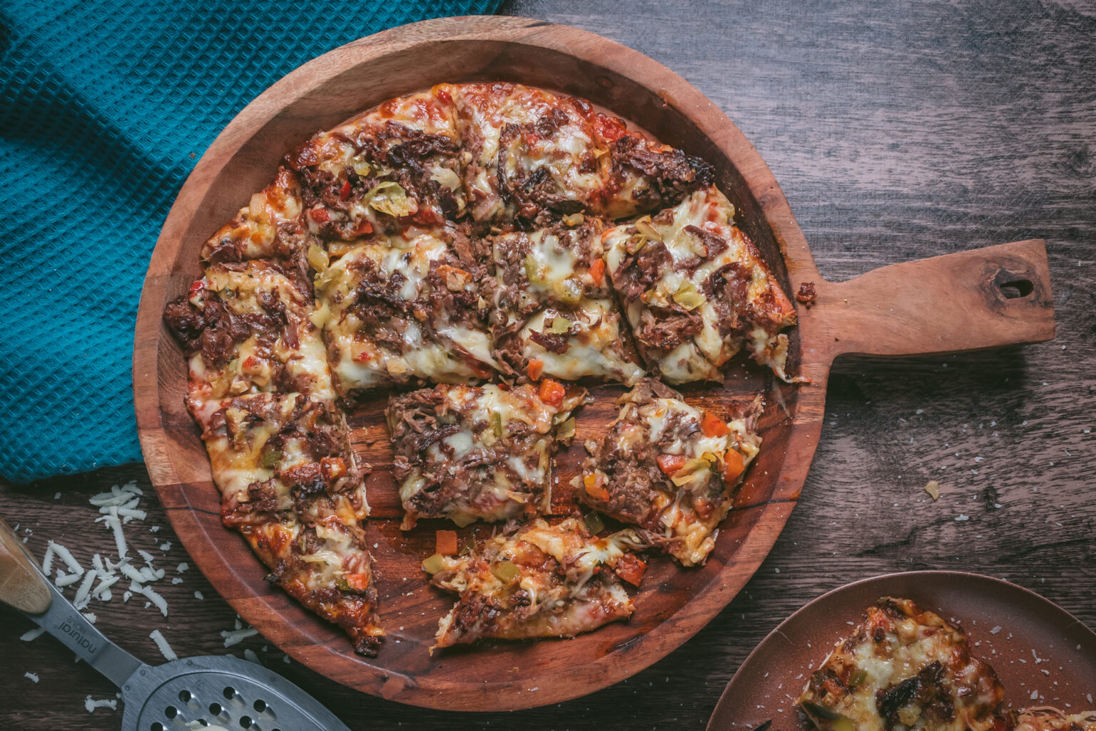 Thin Crust Italian Beef Pizza - Chicago Tavern Style - Gimme From Scratch