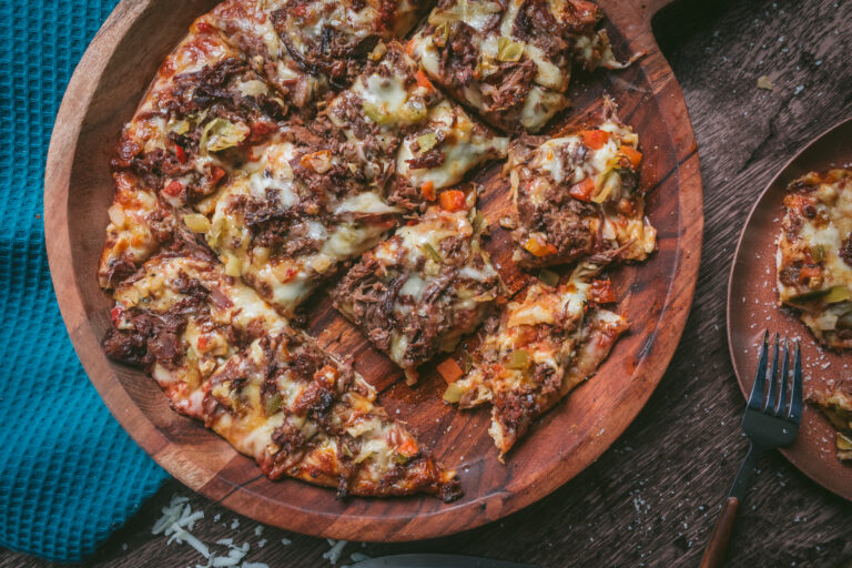 Thin Crust Italian Beef Pizza - Chicago Tavern Style - Gimme From Scratch